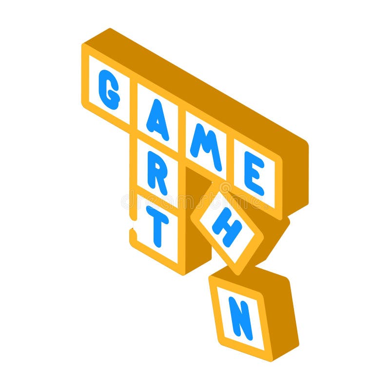 Scrabble Tiles Board Table Isometric Icon Vector Illustration Stock ...