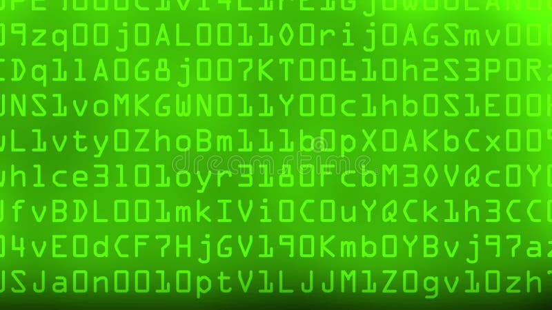 Scrambled Data Animation on Green Background Stock Footage - Video of ...