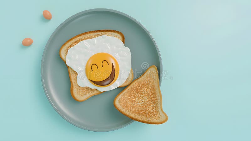 A Scrambled Egg with Happy, Smiling Face Stock Illustration ...