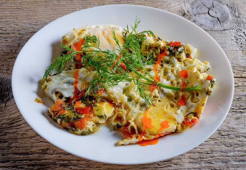 Scrambled egg tree stock image. Image of dish, closeup - 73846075