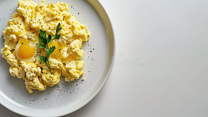 Scrambled Eggs and Assorted Vegetarian Breakfast Items Arranged on a ...