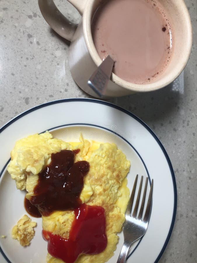 Scrambled Eggs & Milo stock photo. Image of eggs - 213509220