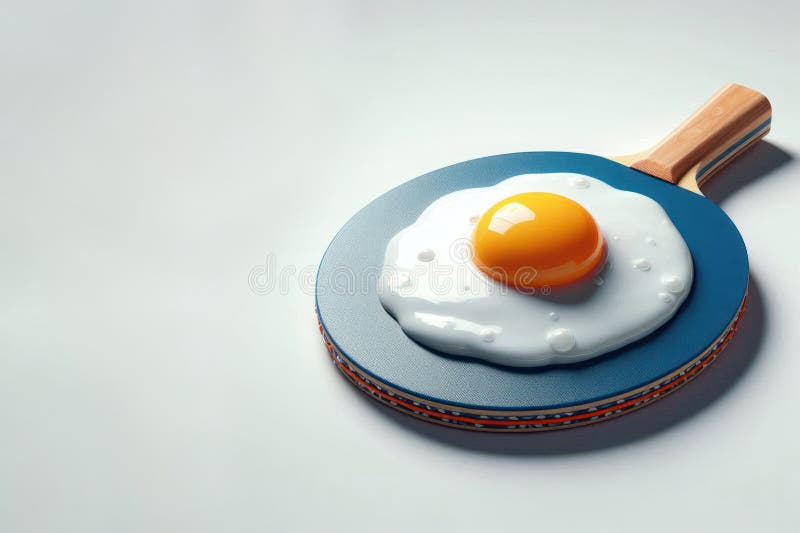 Scrambled Eggs on a Table Tennis Racket. Space for Text. Stock Image ...
