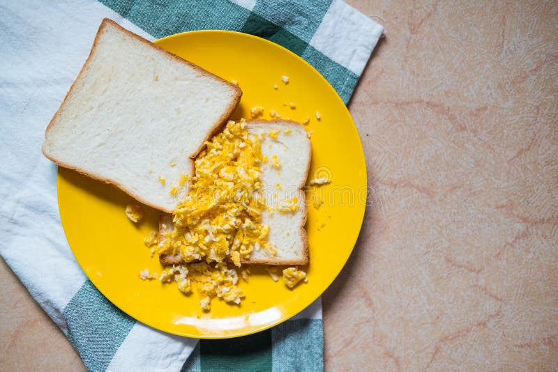 Scrambled Eggs with Toasted Bread Stock Image - Image of healthy ...