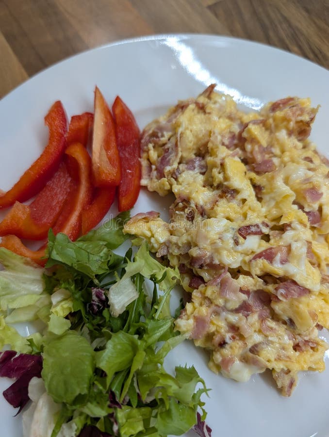 Scrambled Eggs and Vegetable Stock Image - Image of scrambled, meal ...