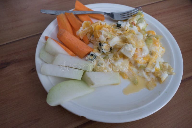 Scrambled Eggs with Vegetables for Breakfast Stock Photo - Image of ...