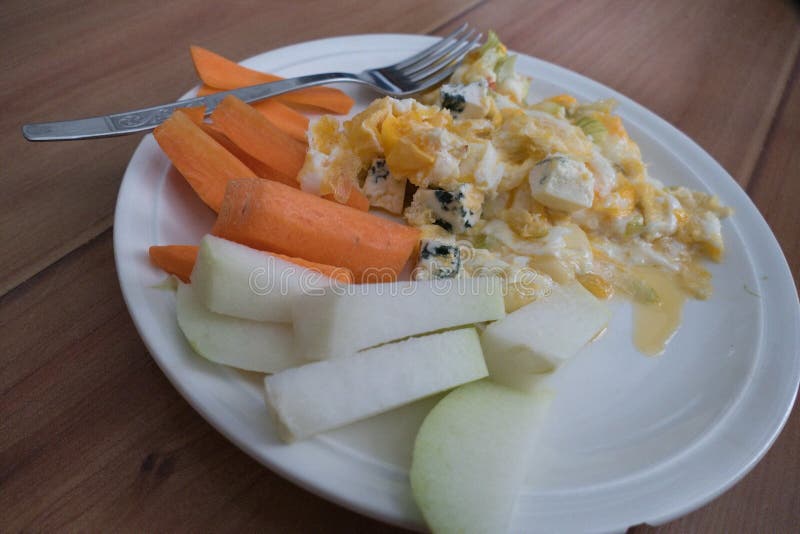 Scrambled Eggs with Vegetables for Breakfast Stock Image - Image of ...