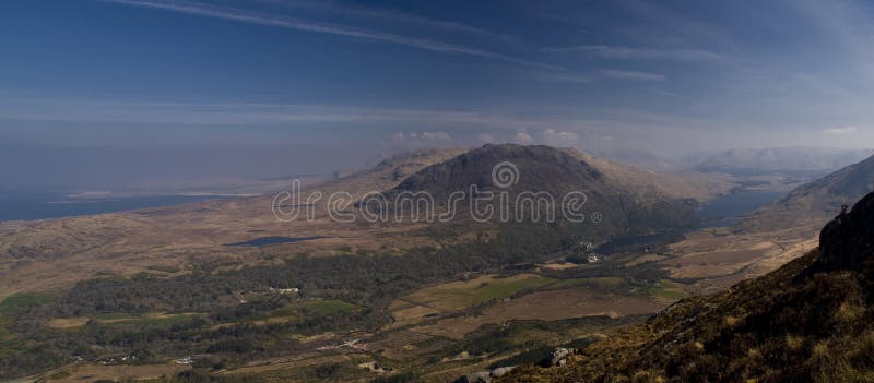 Scenic View Over Mountains and Sea on Sunny Day Stock Image - Image of ...