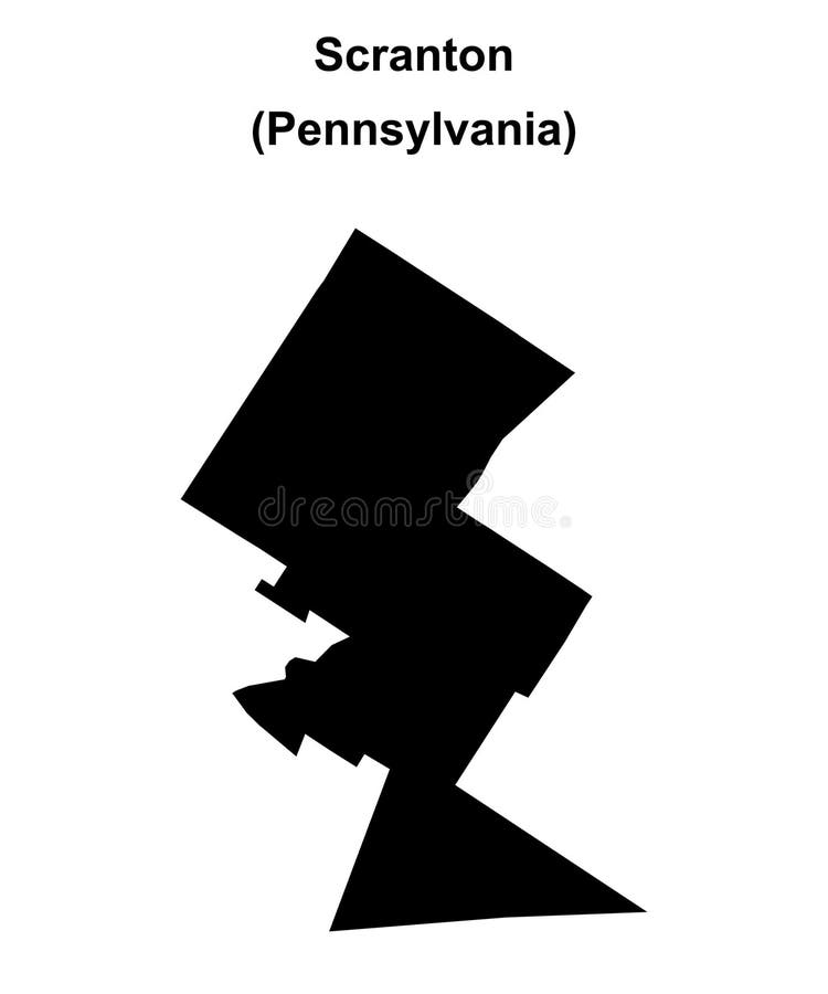 Scranton outline map stock illustration. Illustration of isolated ...