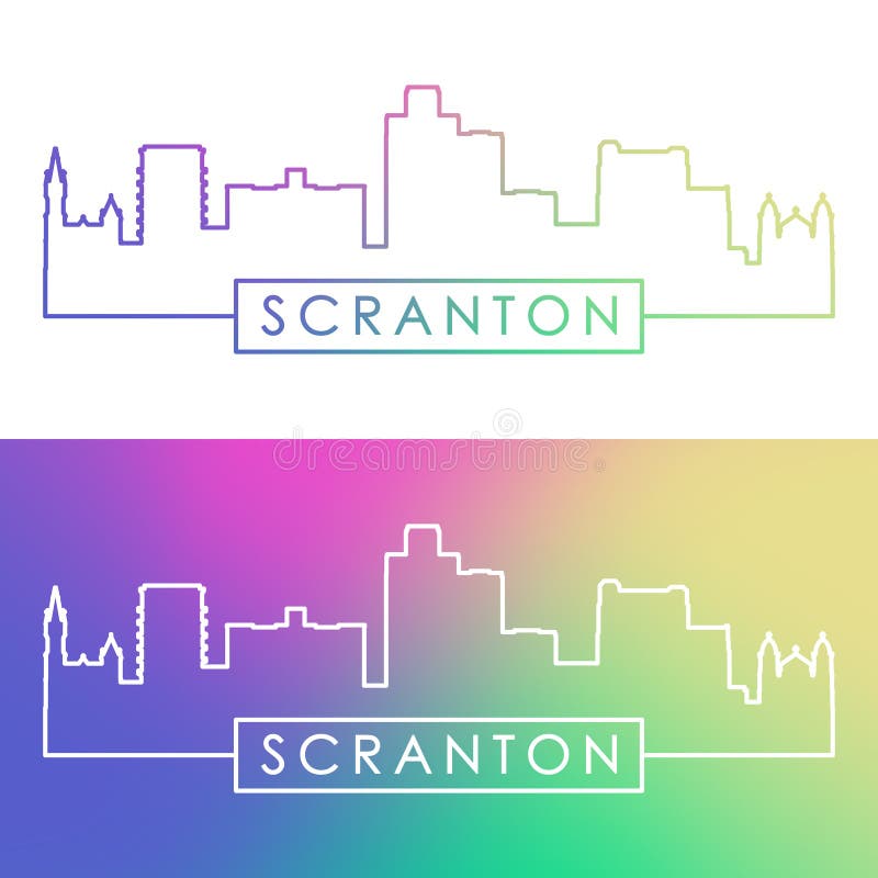 Scranton Skyline. Colorful Linear Style Stock Vector - Illustration of ...