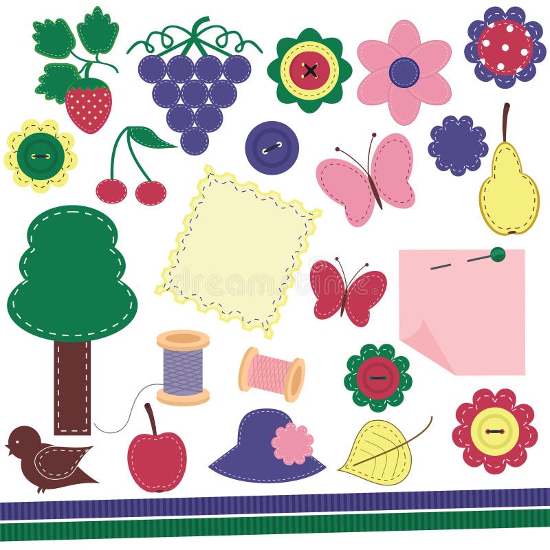 Scrap Booking Set with Different Objects Stock Illustration ... Scrap Booking Set with Different Objects Stock Illustration ...