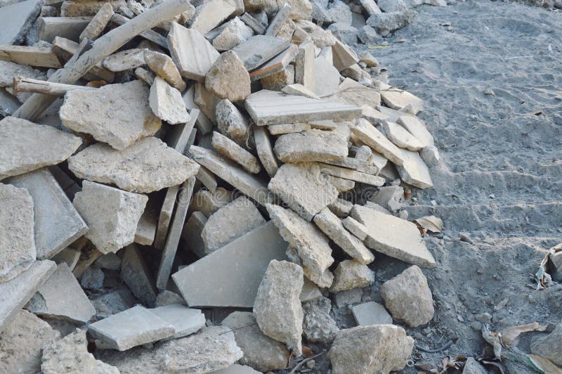 Scrap of Brick from Destruction Building on Ground Stock Image - Image ...