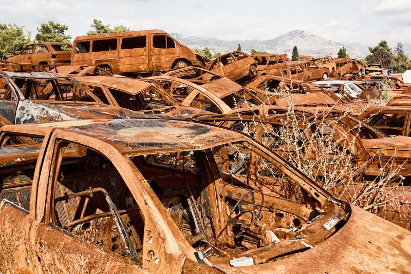 Scrap cars stock image. Image of rust, environment, scrapyard - 39940869