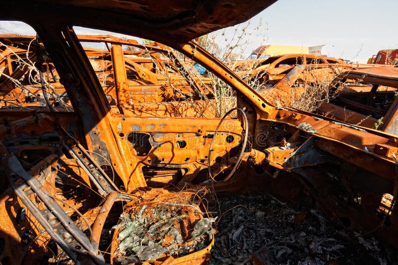 Scrap cars stock photo. Image of scrapyard, steel, scrap - 39941046