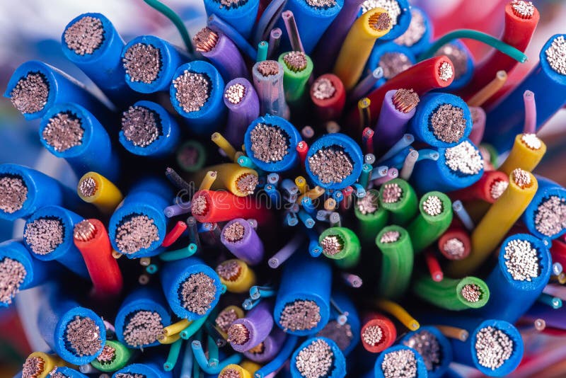 Scrap of Copper Electric Cable Wire Stock Photo - Image of industry ...