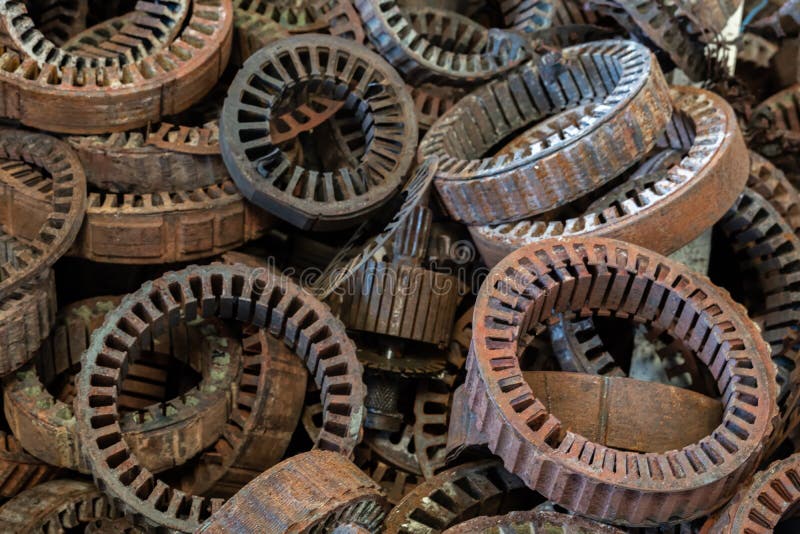 Scrap from Dynamo Metal Part for Recycling with Selective Focus. Stock ...