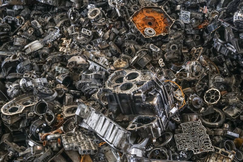 Scrap Engines Parts for Recycling. Stock Image - Image of material ...