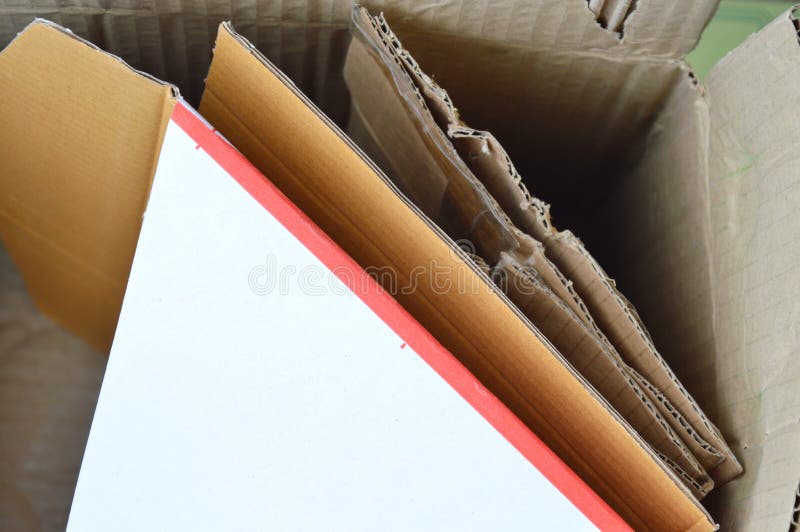 Scrap Hard Paper for Recycle in Brown Box Stock Photo - Image of brown ...