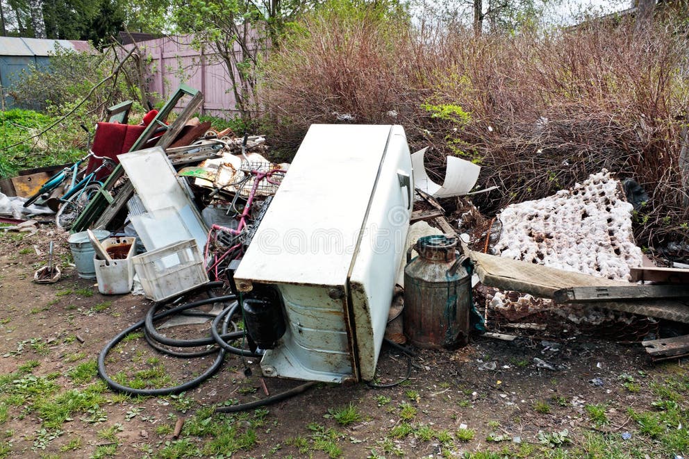 Scrap-heap stock image. Image of bush, land, dump, heap - 10026941