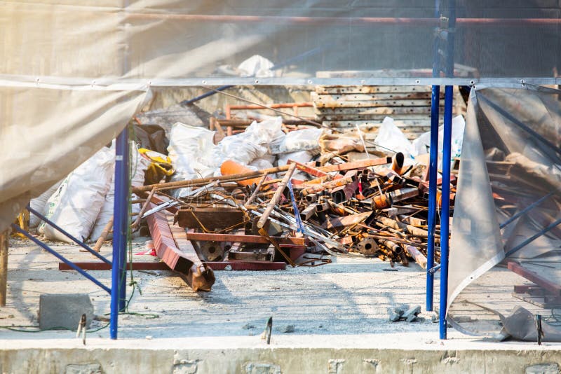 Scrap Iron on Construction Site Stock Photo - Image of aluminum ...