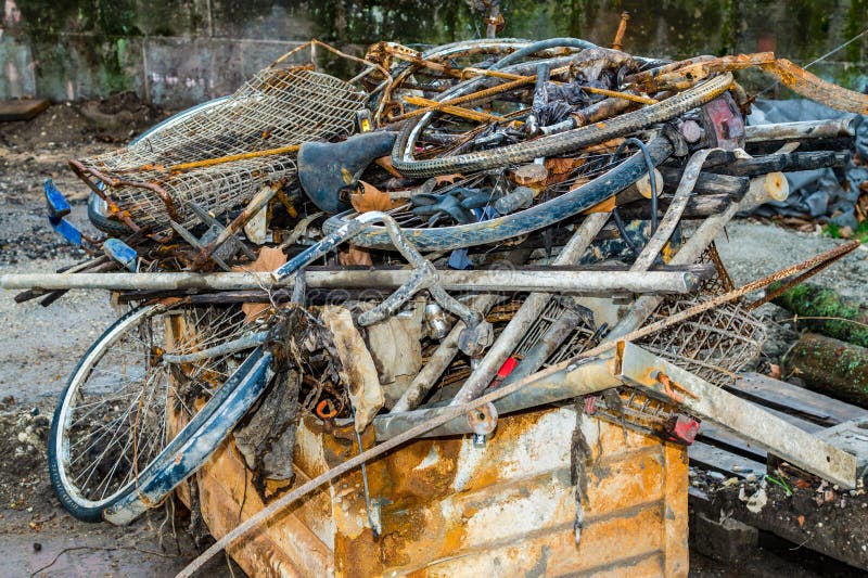 Scrap Iron at the Recycling Yard Stock Photo - Image of ecology, junk ...