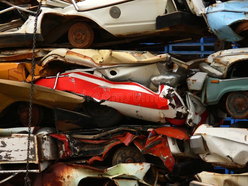 Scrap metal. stock image. Image of crush, wrecked, flat - 1258095