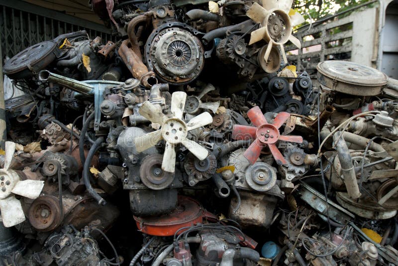 Scrap Metal from Car Engine Stock Photo - Image of junk, scrapped: 27356456