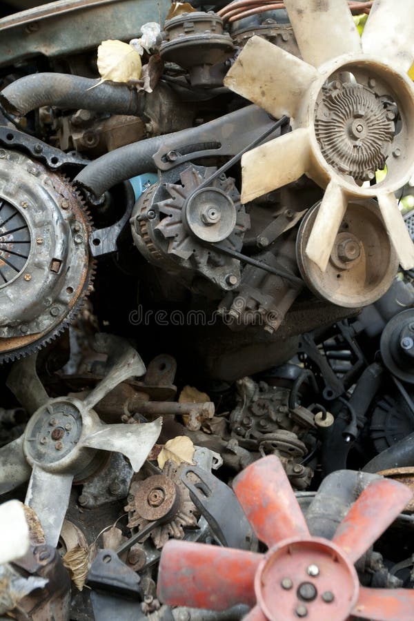 Scrap Metal from Car Engine Stock Photo - Image of junk, scrapped: 27356456