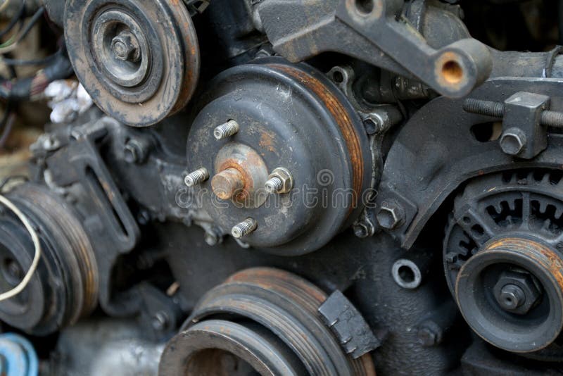 Scrap Metal from Car Engine Stock Photo - Image of engine, suspension ...