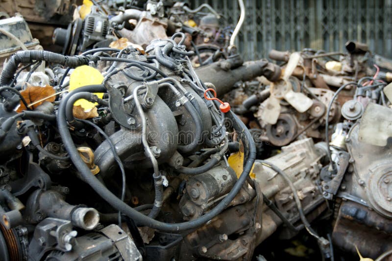 Scrap Metal from Car Engine Stock Photo - Image of junk, scrapped: 27356456