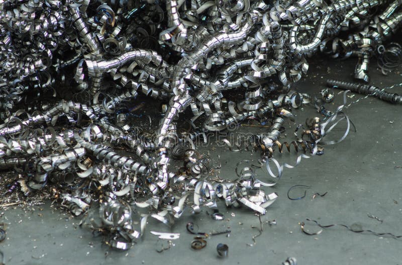 Scrap Metal of CNC Machine stock image. Image of production - 34891131