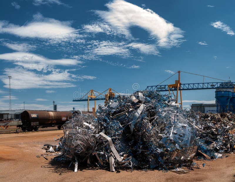 Scrap Metal On A Dockside Awaiting Export Editorial Photo - Image of ...