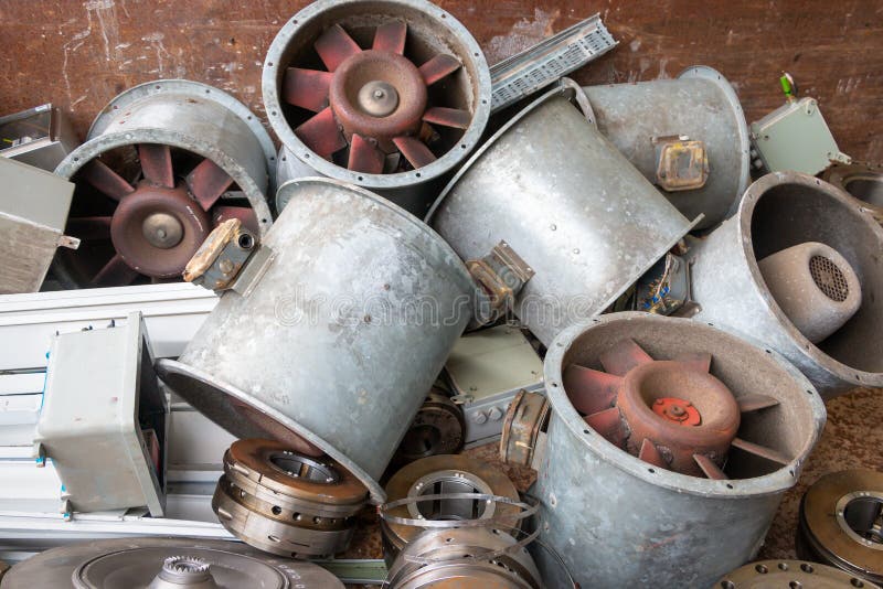 Scrap metal in a container stock photo. Image of scrap - 182380460