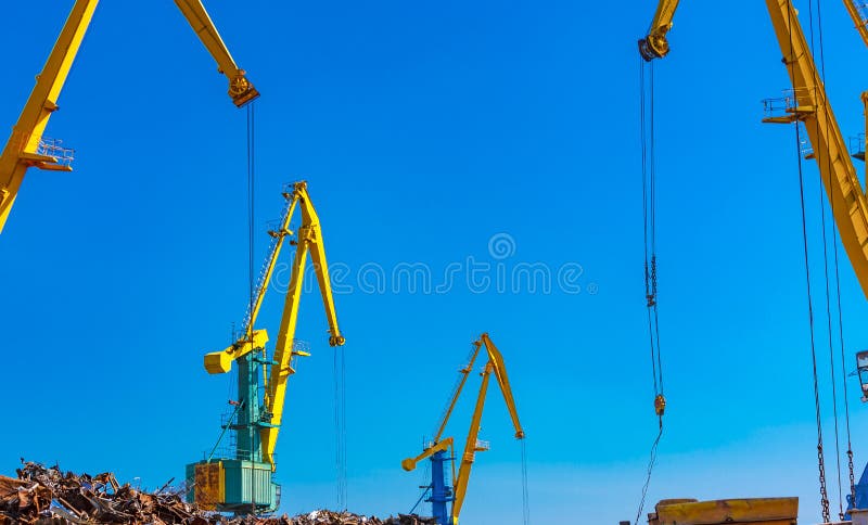The Scrap Metal Crane with a Lot of Metal in Seaport Stock Photo ...