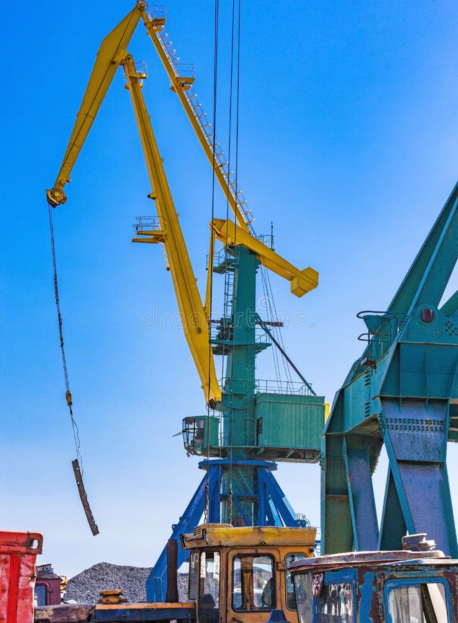 The Scrap Metal Crane with a Lot of Metal in Seaport Stock Photo ...