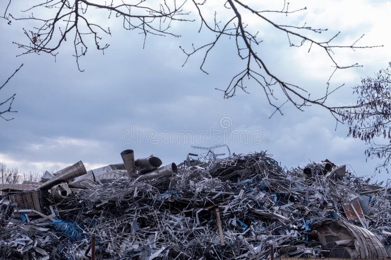 Scrap Metal Dump in the Open Air. the Concept of Environmental Safety ...