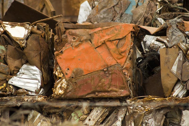 Scrap metal dump stock photo. Image of scramble, steel - 163493378