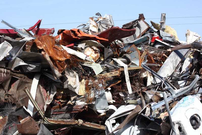 Scrap Metal Pile Junk Yard Waste for Recycling Environment Stock Image ...