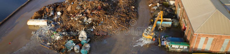 Scrap Metal Recycling Compound Viewed from Above Stock Photo - Image of ...