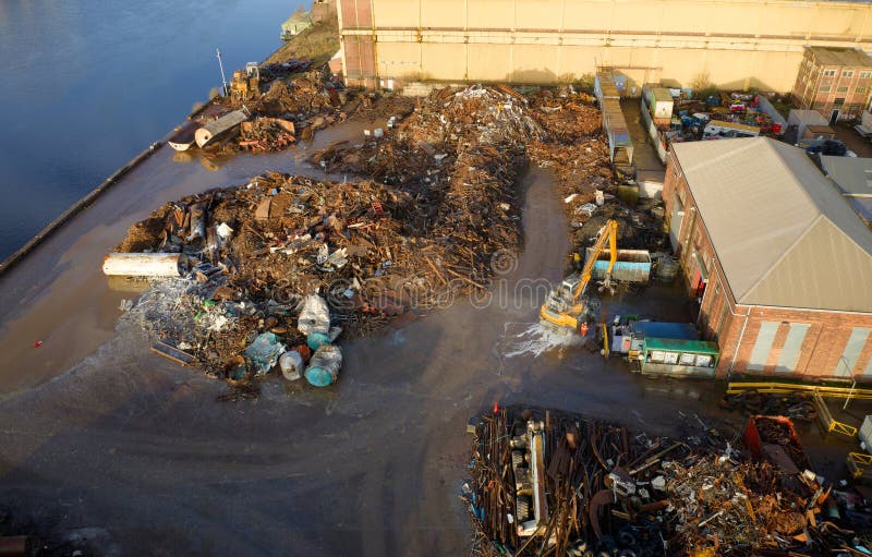 Scrap Metal Recycling Compound Viewed from Above Stock Photo - Image of ...