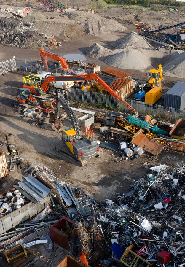 Scrap Metal Recycling Compound Viewed from Above Editorial Photo ...