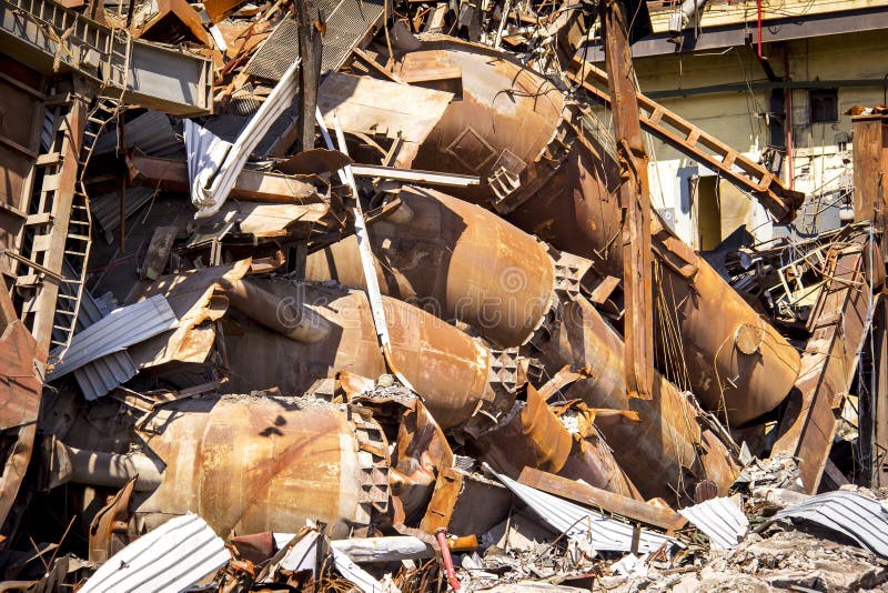 Scrap Metal Recycling stock photo. Image of landfill - 63295044