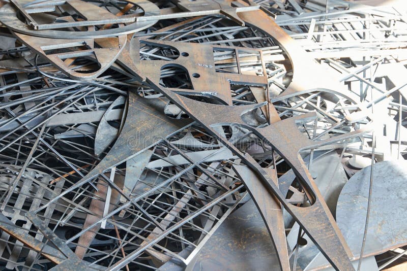 Scrap Metal. Metal Residues after Laser Cutting Stock Photo - Image of ...
