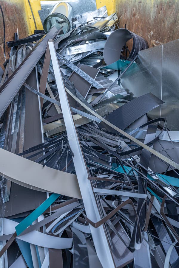 Scrap Metal Steel in Recycle Container Stock Photo - Image of junk ...