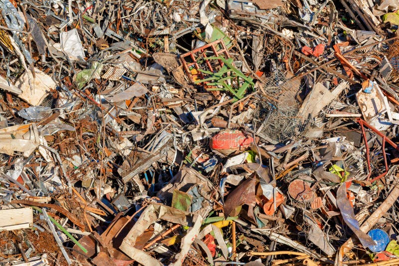 Scrap Metal Texture Background - Bent Trash Metal for Recycling and ...