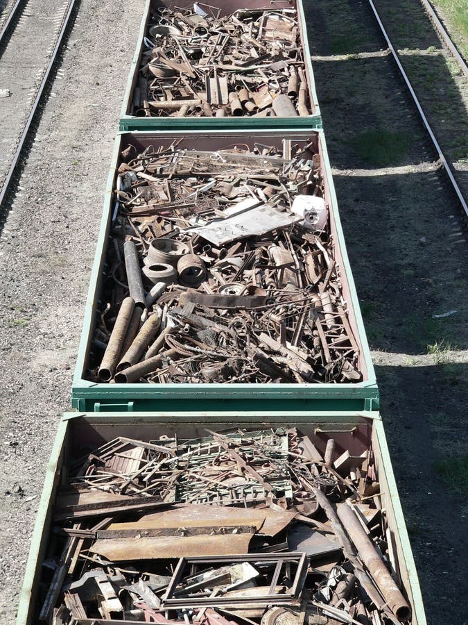 Scrap Metal, Transportation in the Train Stock Image - Image of crushed ...