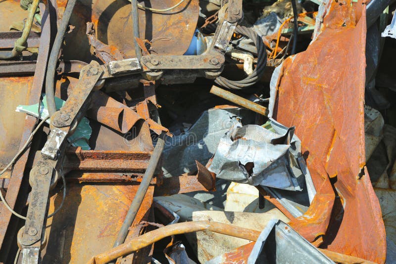 Scrap metal stock photo. Image of dump, corroded, junkyard - 69771616