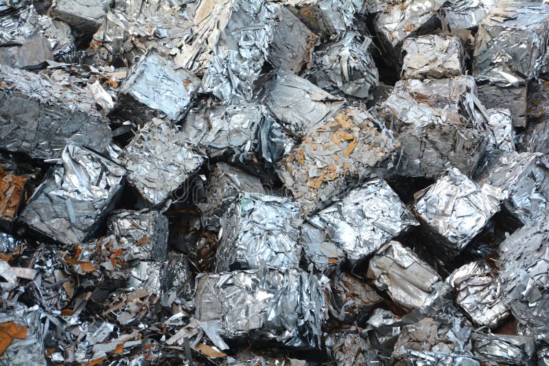 Scrap metal cubes stock photo. Image of recycle, waste - 26955182