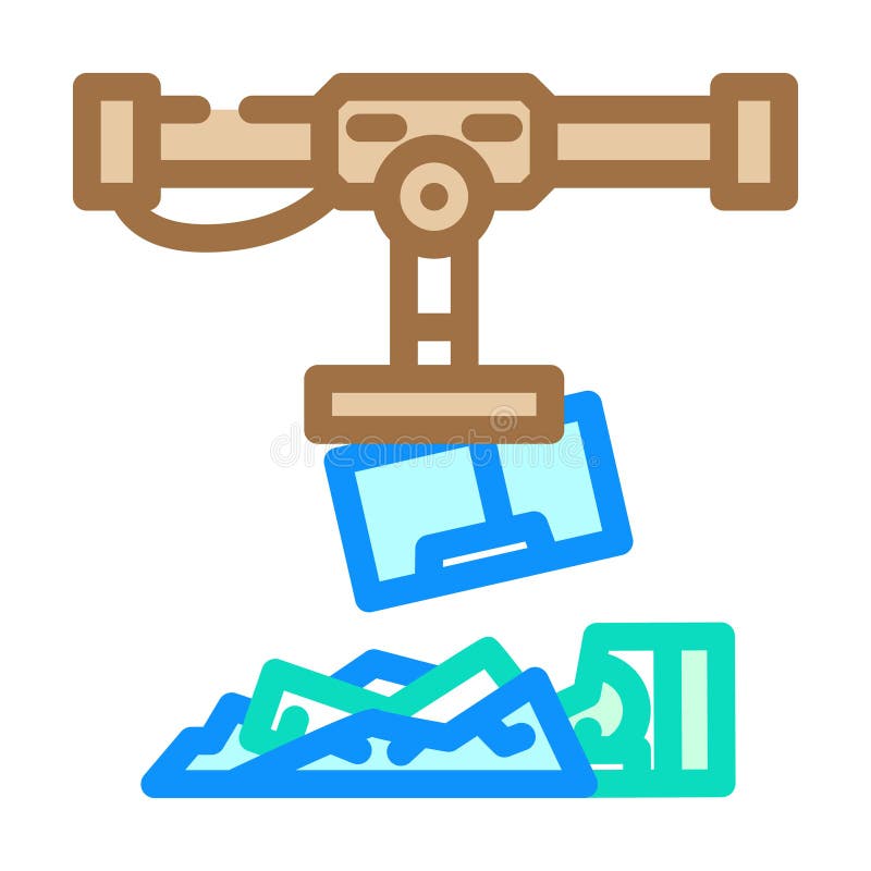 Scrap Metals from E Waste Pollution Color Icon Vector Illustration ...