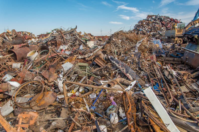 Scrap metals stock photo. Image of waste, heap, crane - 65264928